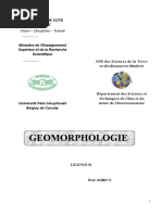 Cours de Géomorphologie | PDF | Géomorphologie | Géographie physique