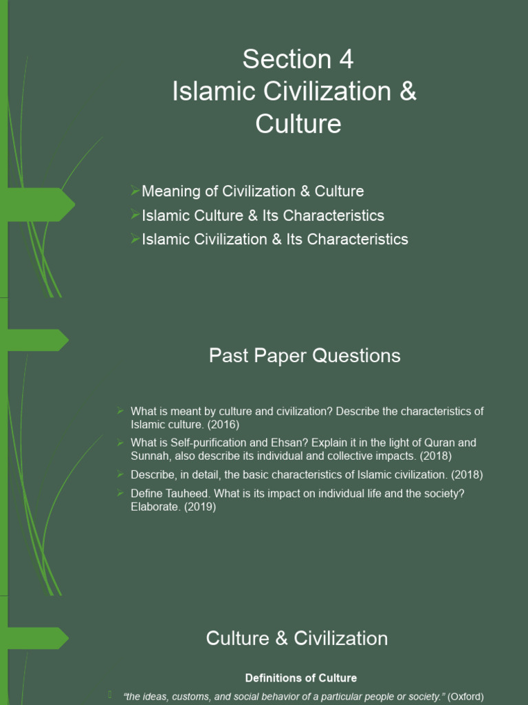 Section 4 - Islamic Civilization & Culture | PDF | Muhammad