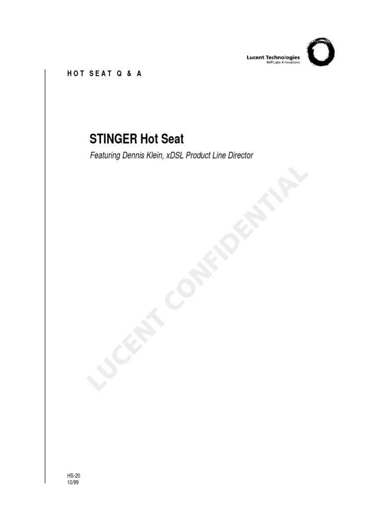 Stinger DSL Solutions Overview | PDF | Digital Subscriber Line ...