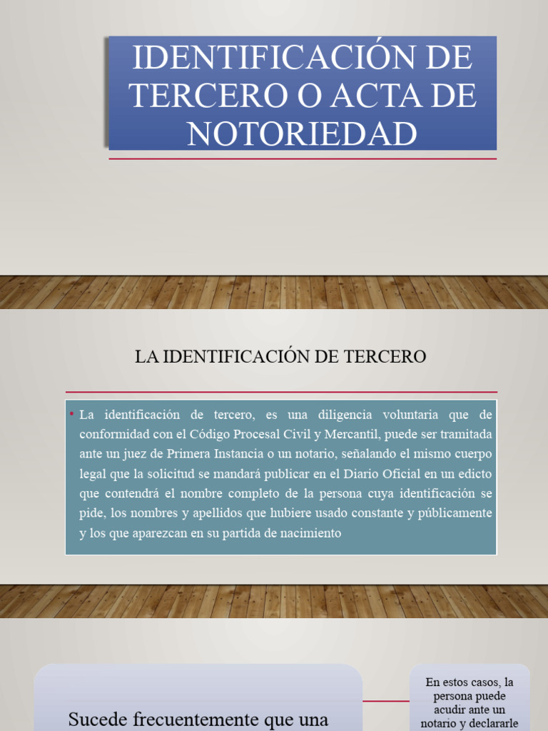 Identificación de Terceros: Proceso Legal | PDF | Justicia | Crimen y ...
