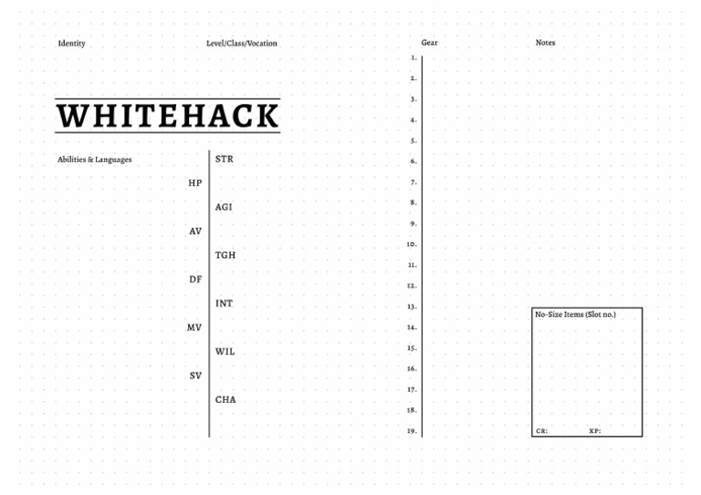 Whitehack 4e A4 Dot Grid | PDF