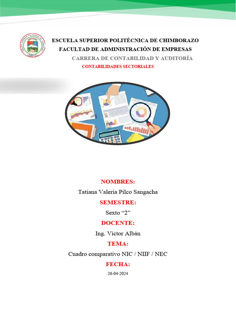 Cuadro Comparativo NIC - NIIF - NEC - Unidad 1 - Tatiana - Pilco | PDF ...