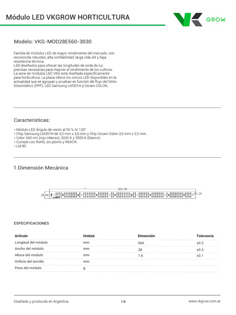 MODULO VKG MOD28E560 3030 SF 1 | PDF | Diodo emisor de luz | Ingenieria ...