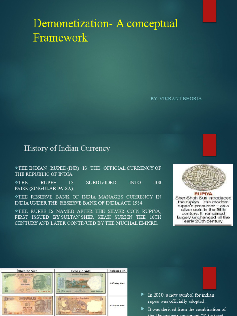 Demonetization - A Conceptual Framework | PDF | Rupee | Legal Tender