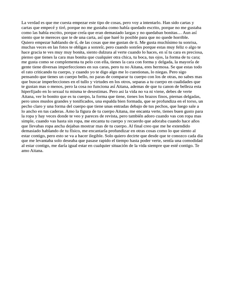 Carta de amor a Aitana | PDF