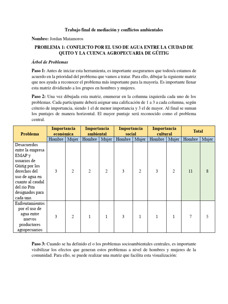 Trabajo Final de Mediación y Conflictos Ambientales | PDF | Minería | Agua