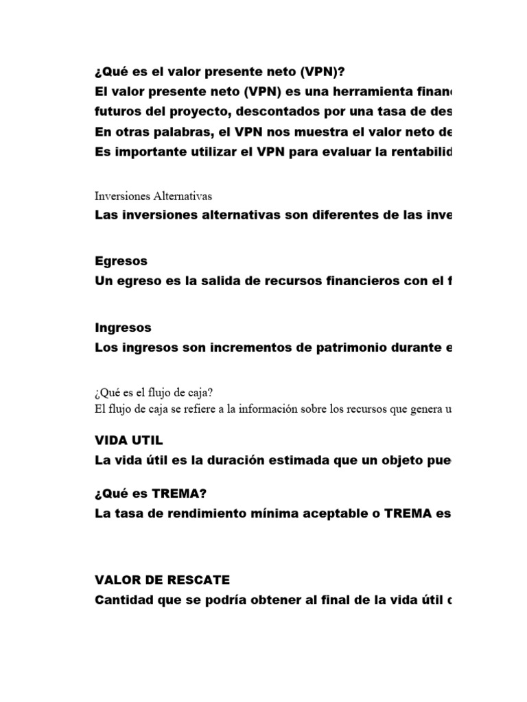 Modelo de Valor Presente Neto | PDF | Valor presente neto | Flujo de caja descontado
