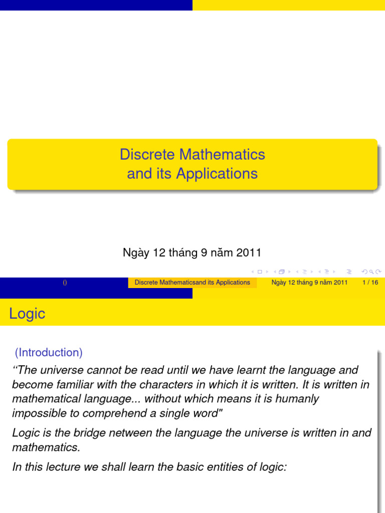 Introduction to Logic in Discrete Math | PDF | Boolean Algebra ...