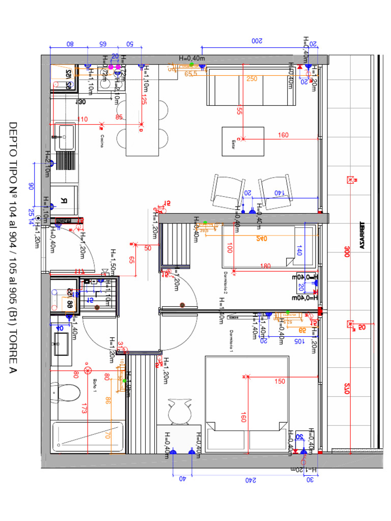 DEPTO TIPO B1 Nº105 Al 905 EDIFICIO A v.10 | PDF