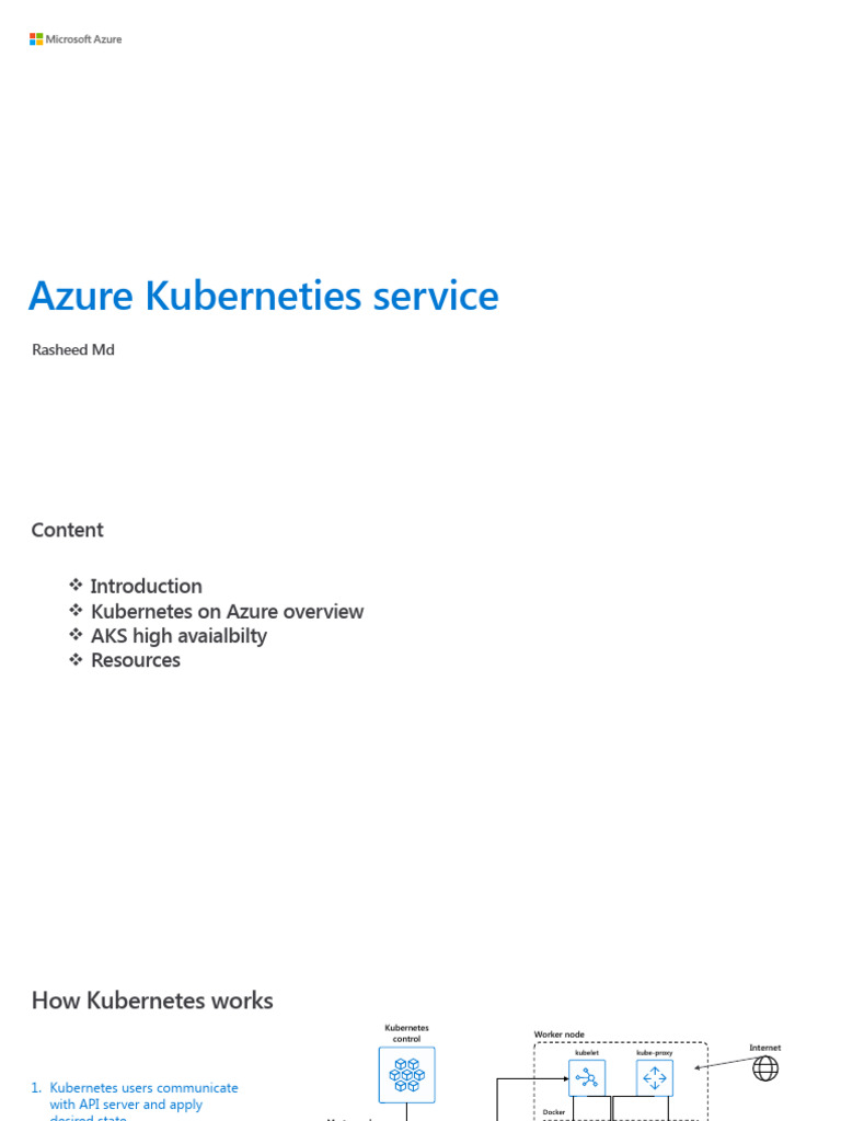 Kubernetes On Azure Deck | PDF | Microsoft Azure | Computer Cluster