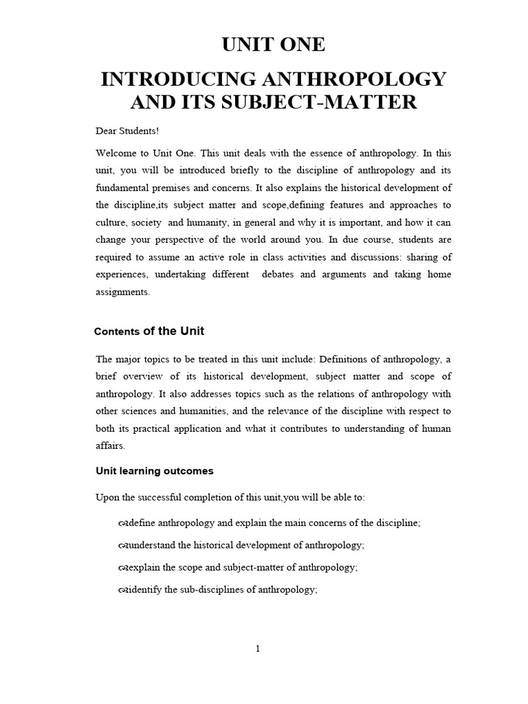 Introduction to Anthropology Basics | PDF | Anthropology | Ethnography