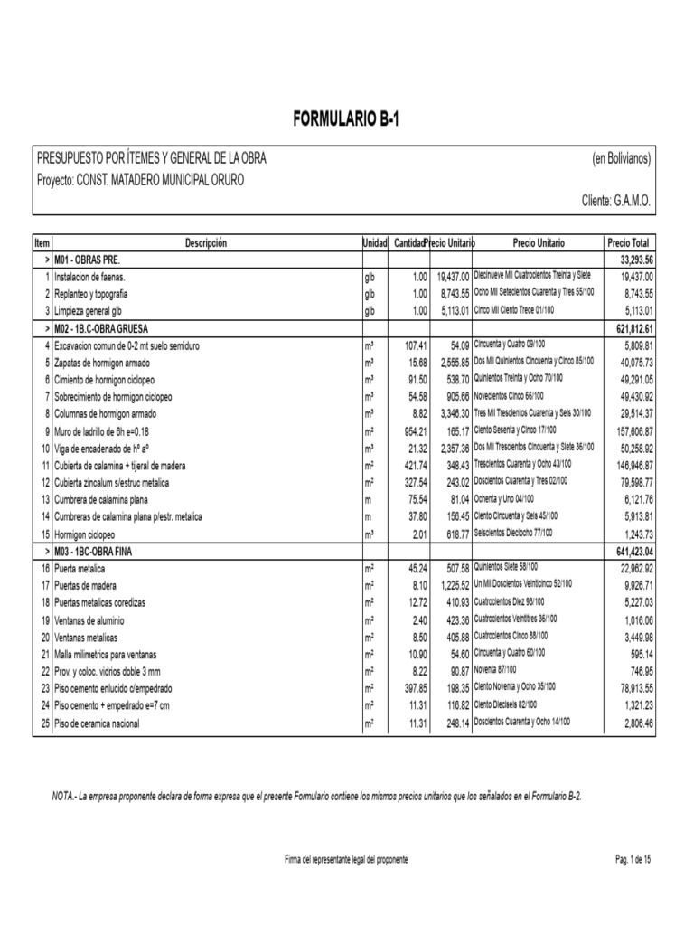 PRESUPUESTO GENERAL | PDF | edificio | Elementos arquitectónicos