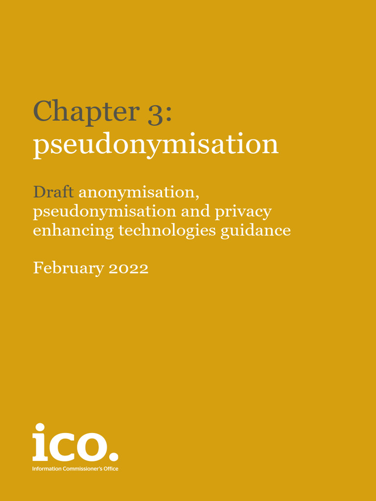 Chapter 3. Pseudonymization. Draft | PDF | Risk | Information