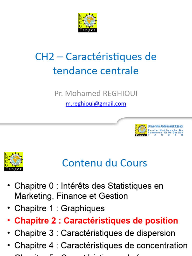 Caractéristiques de tendance centrale | PDF | Statistiques