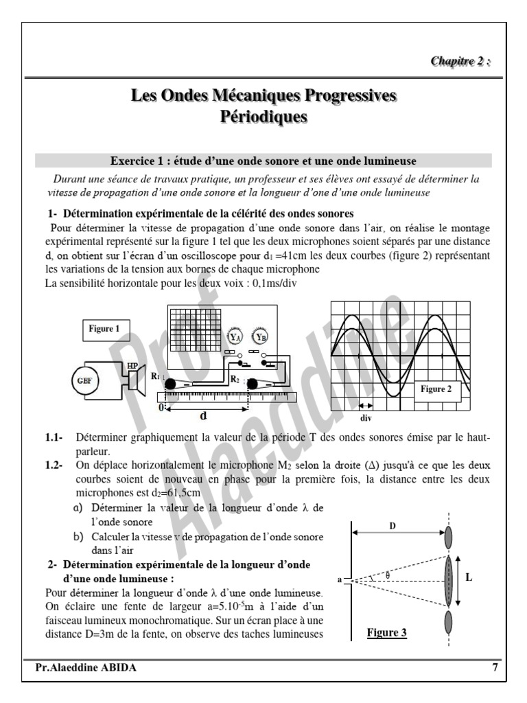 Étude des Ondes Mécaniques et Lumineuses | PDF | Vagues | Longueur d'onde