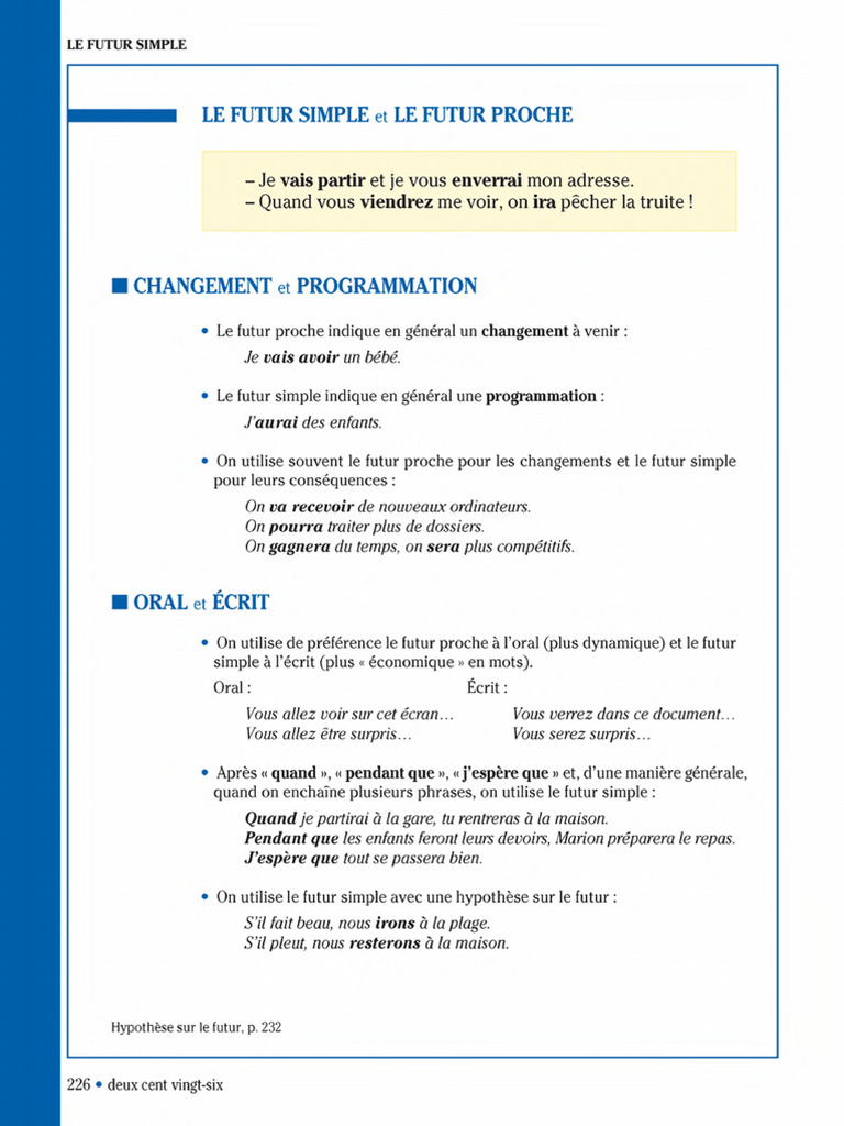 GPF - Futur Simple Et Futur Proche | PDF