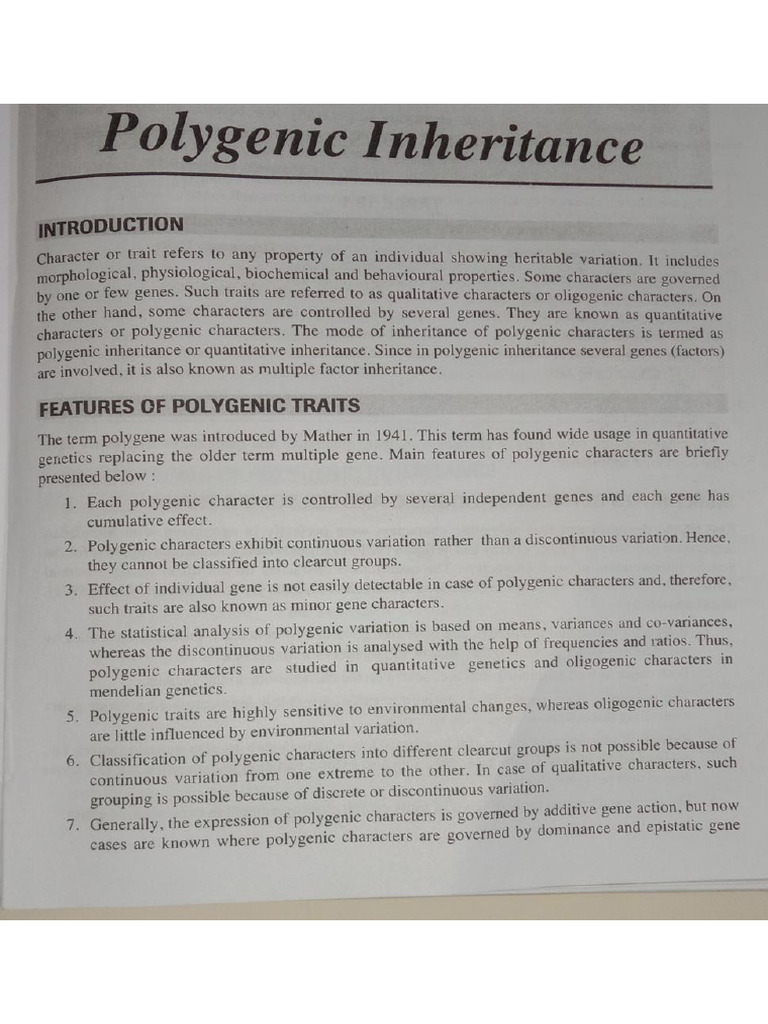 Quantitative Characters (Inheritance) | PDF