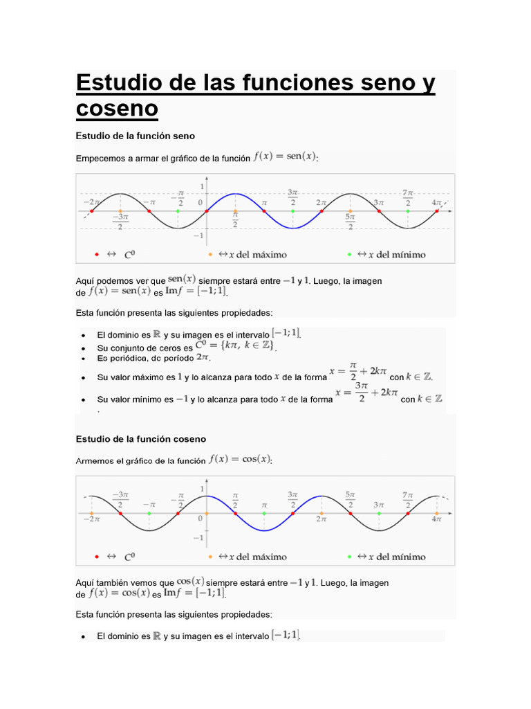Grafico de La Funcion Sen (X) y Cos (X) | PDF