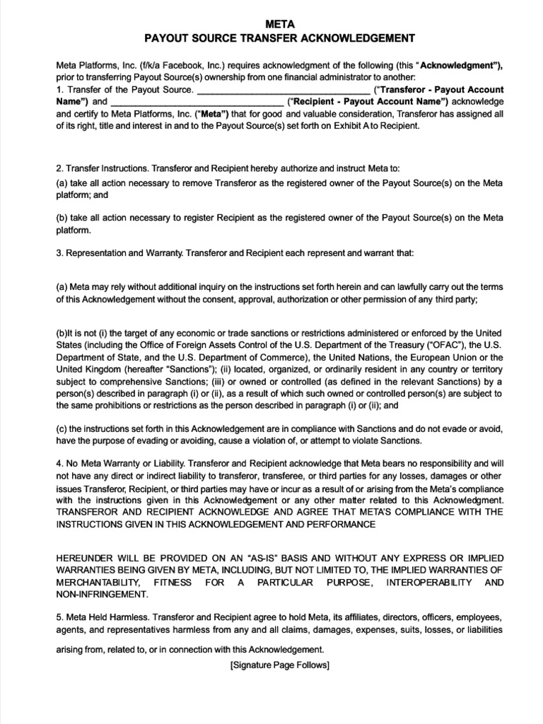 PDF Facebook Payout Source Transfer Acknowledgement 0513202276 ...