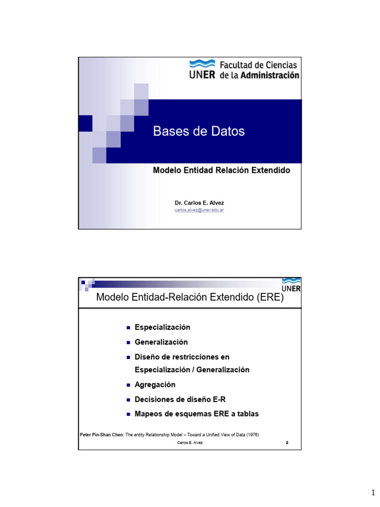 02 Modelo E R Extendido | PDF | Base de datos relacional | Tecnologías de la información