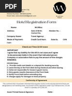 Hotel Check in Form Template Word | PDF