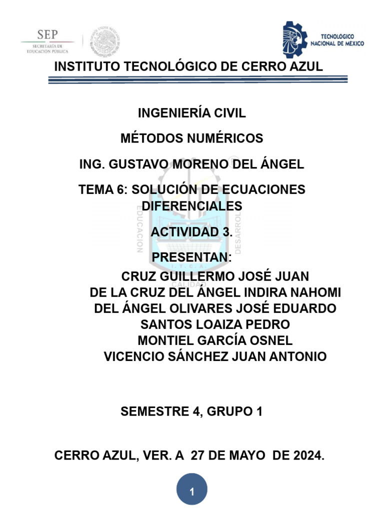 Metodos Problemario Tema 6 | PDF | Ecuaciones | Conceptos matemáticos