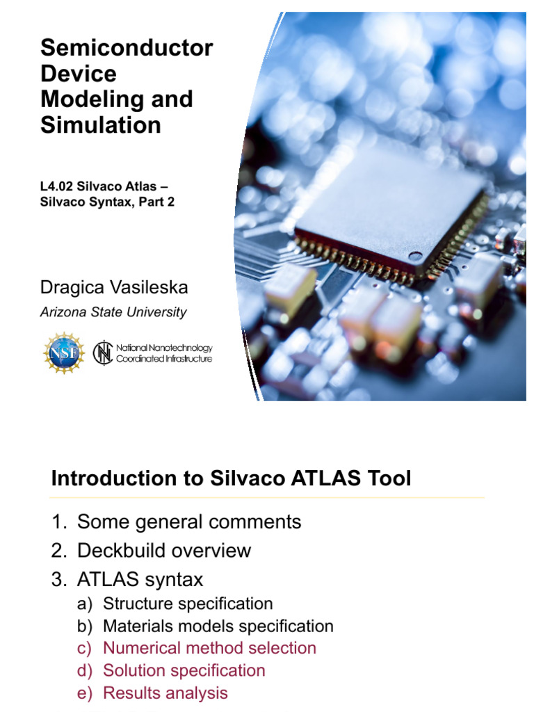 SDMS L4.02 Silvaco Atlas Syntax-Part 2 | PDF | Numerical Analysis | Equations