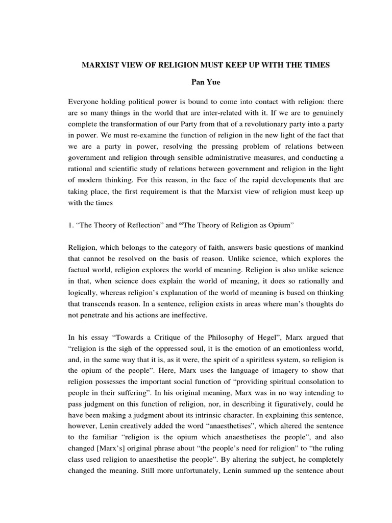 Marxist View of Religion | PDF | Karl Marx | Communism