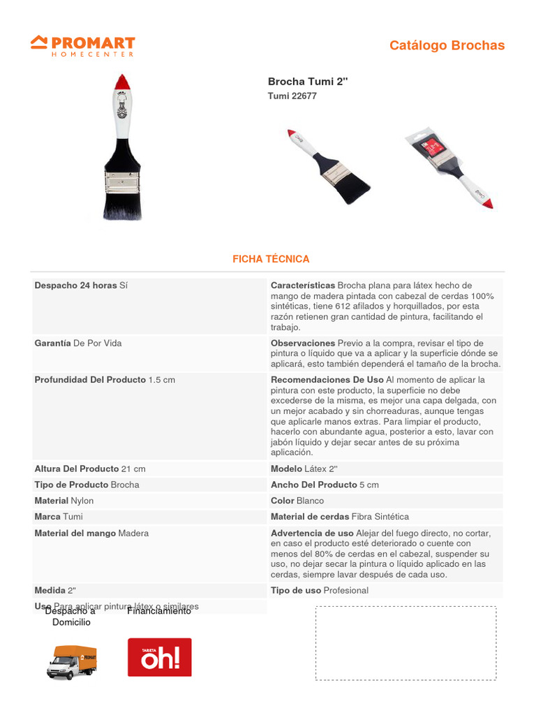 Brocha Tumi 2" para Pintura Profesional | PDF | Cepillo | Pintar