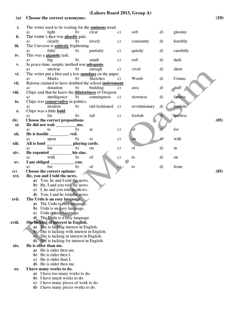 Past Papers II | PDF | Young Adult