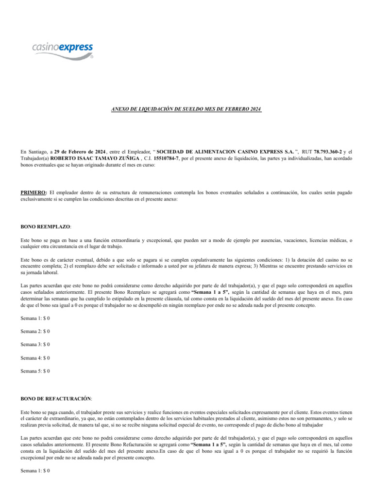 15453889-786846 Anexo Liquidaci N Febrero 2024 pX85H6V | PDF | Derecho laboral