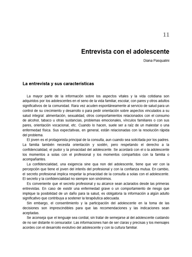 Entrevista Con El Adolescente | PDF | Adolescencia | Comportamiento