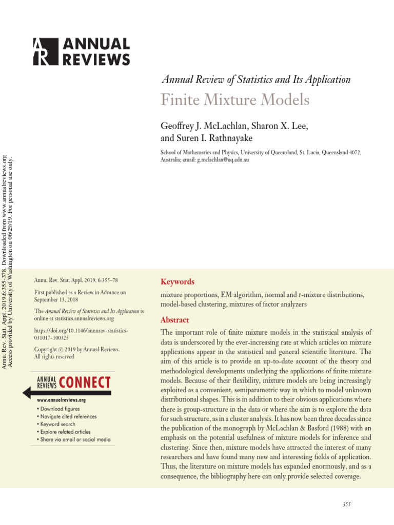 Finite Mixture Models Pdf Mathematics Statistical Theory