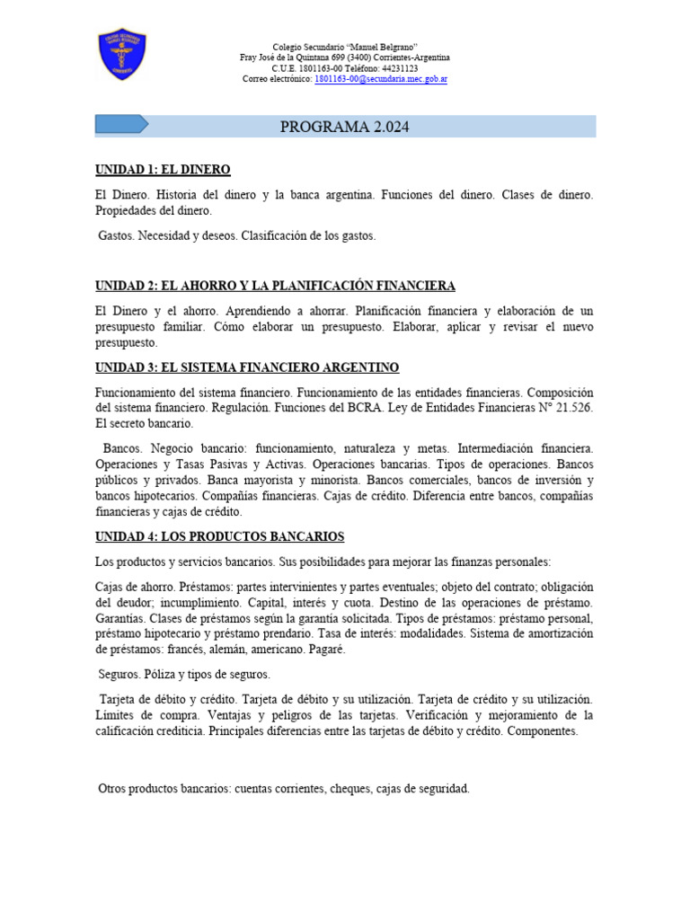Programa Edi 2024 | PDF | Bancos | Préstamos