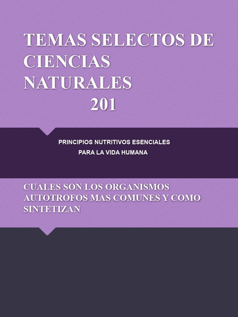 Temas Selectos de Ciencias Naturales | PDF