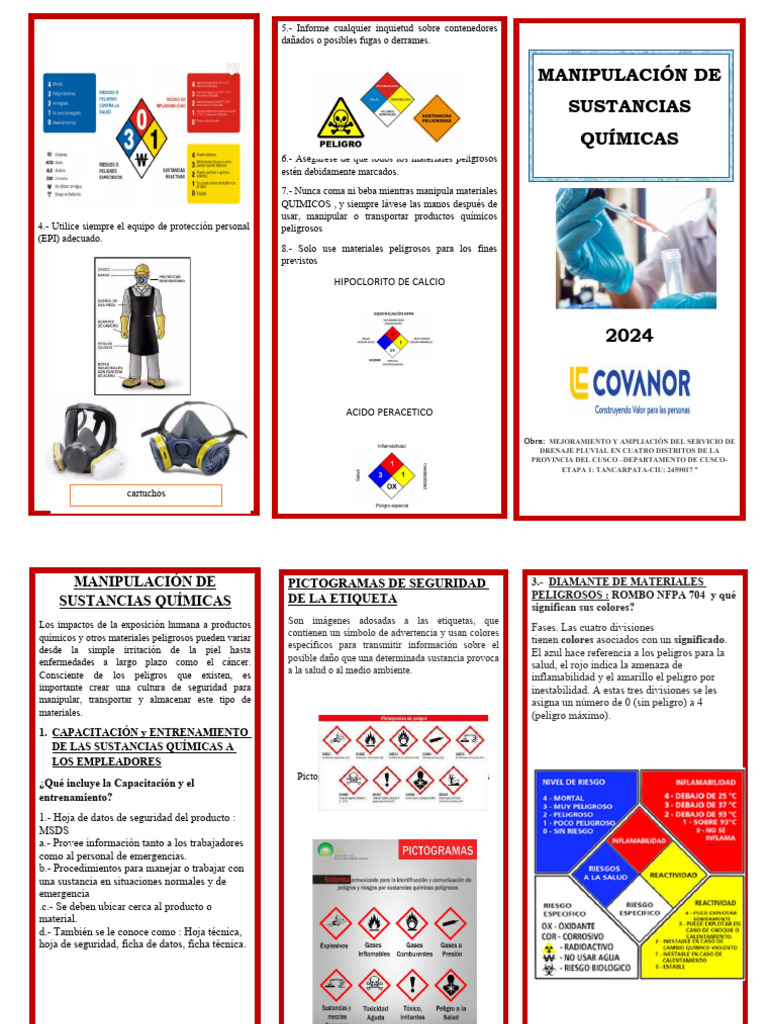 Triptico de Manipulacion de Sustancias Quimicas | Descargar gratis PDF | Mercancías peligrosas