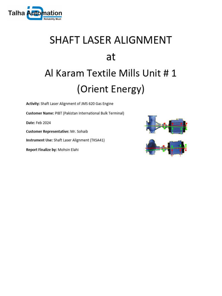 Final Shaft Laser Alignment Report | PDF | Mechanical Engineering