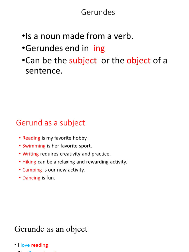 Gerunds as Objects and Subjects | PDF