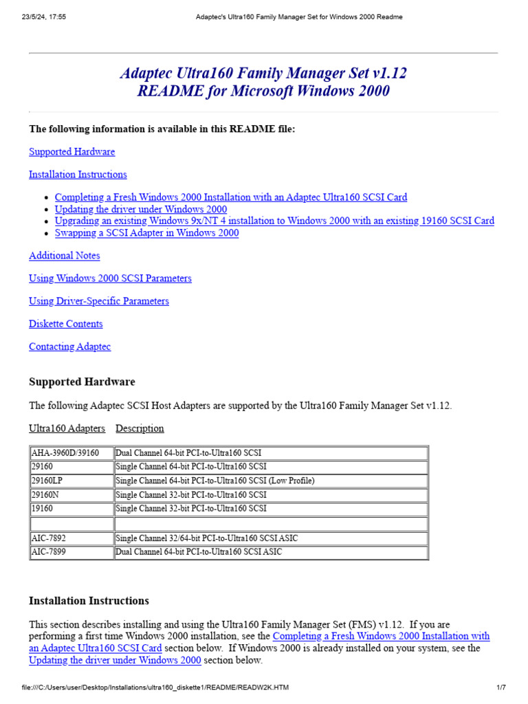 Adaptec's Ultra160 | Download Free PDF | Windows Registry | Windows 2000