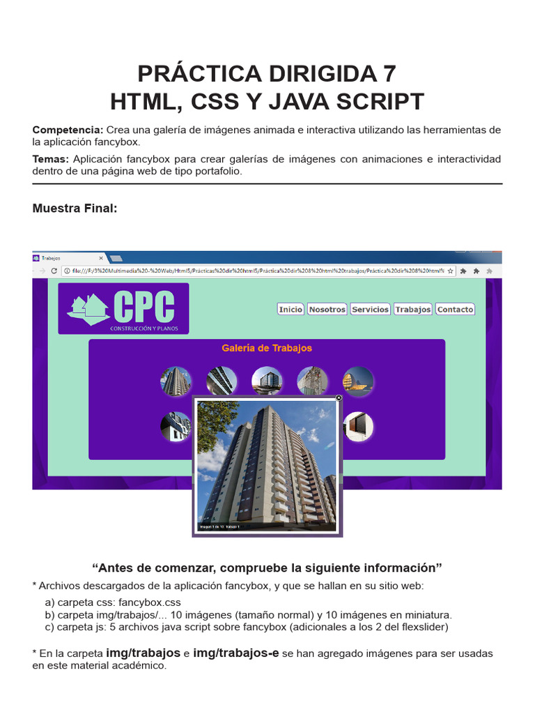 Práctica dir 7 html | PDF | HTML | Script Java