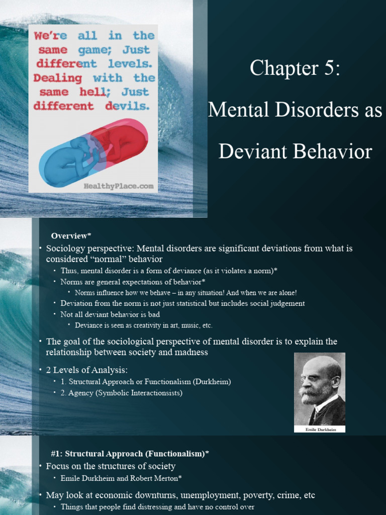Chapter 5 Mental Disorder as Deviant Social Behavior | PDF | Deviance ...