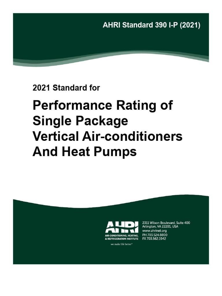 Ahri 390 I-P (2021) | PDF | Air Conditioning | Heat Pump