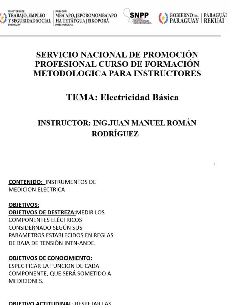 INSTRUMENTOS - DE - MEDICION - ELECTRICA - Juan Manuel Román SNPP | PDF | Resistencia Eléctrica ...