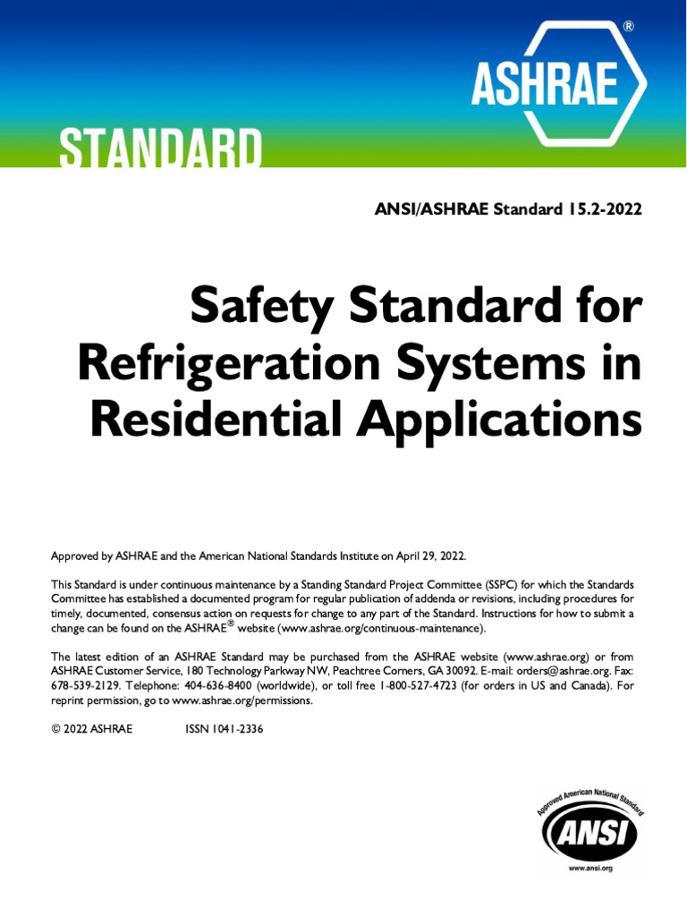 ANSI ASHRAE Standard 15.2-2022 | PDF | Pipe (Fluid Conveyance) | Air ...