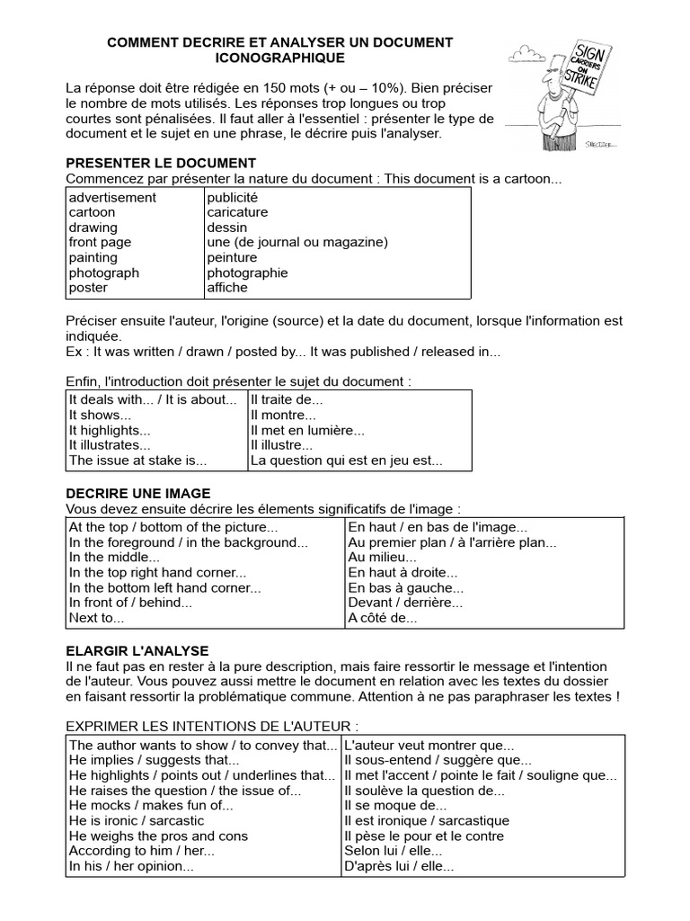 Comment Decrire Et Analyser Un Document Iconographique | PDF