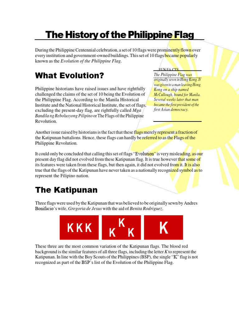 Philippine Flag: History and Evolution | PDF | Spanish East Indies ...
