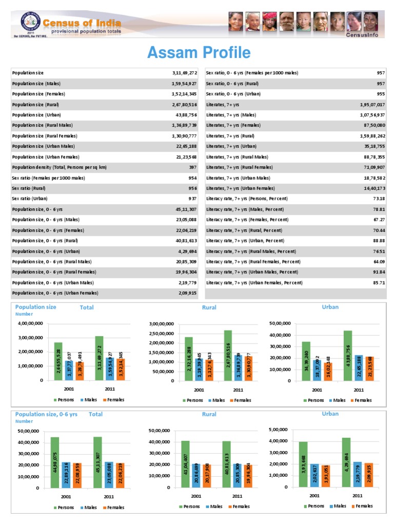 Assam Census 2011: Population & Literacy | PDF | Demographics Of India ...