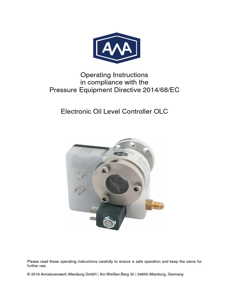 AWA Electronic Oil Level Controller OLC | PDF | Personal Protective ...