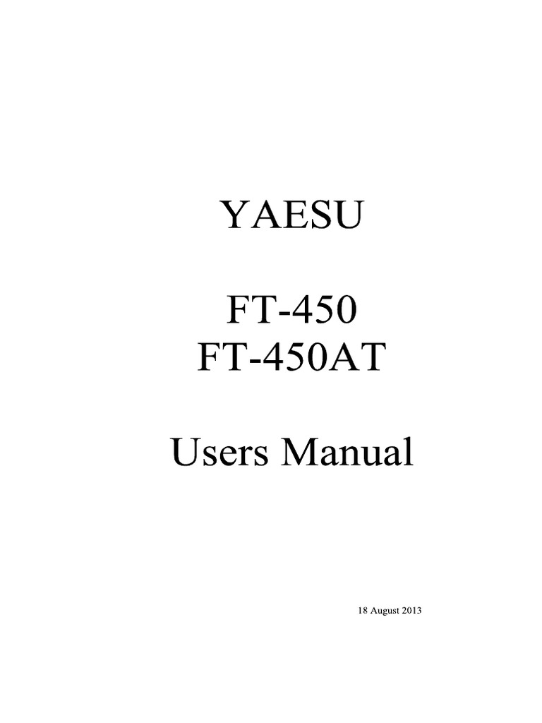 Manual Yaesu FT450 | PDF