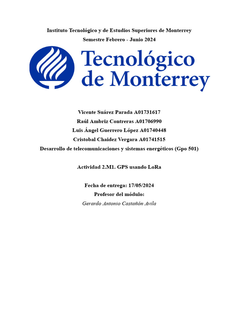 GPS con LoRa en IoT: Transmisor y Receptor | PDF | Sistema de ...